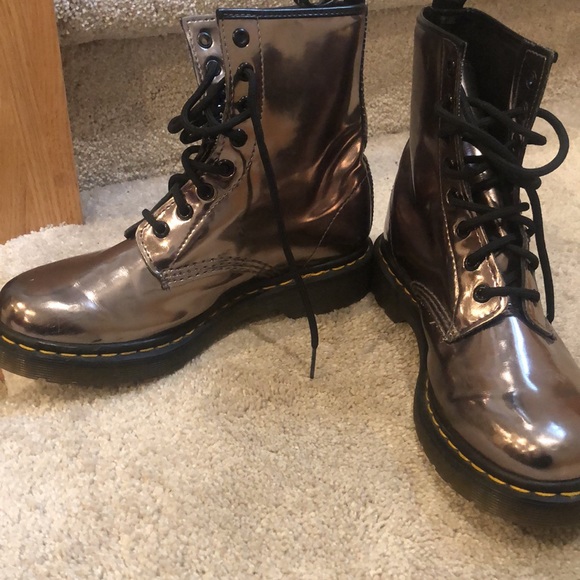Dr. Martens | Shoes | Doc Martens In Metallic Silver | Poshmark